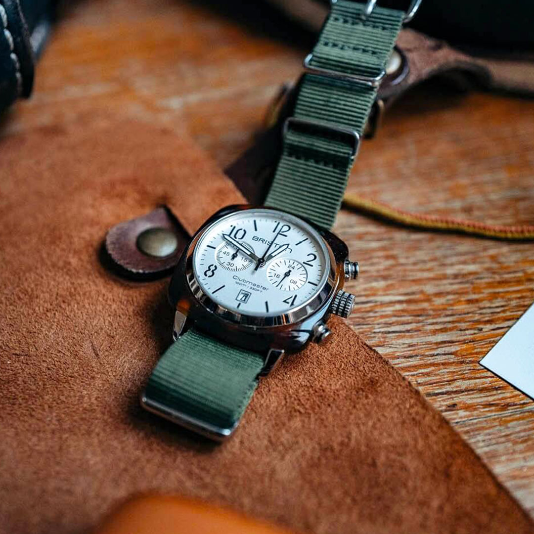 Briston Clubmaster Classic Green Army Watch
