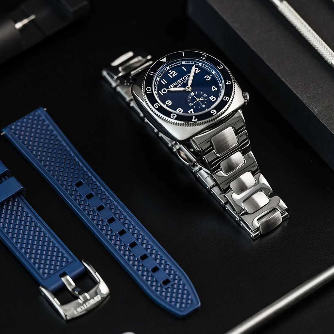 Briston Petite Seconds Blue Steel Watch