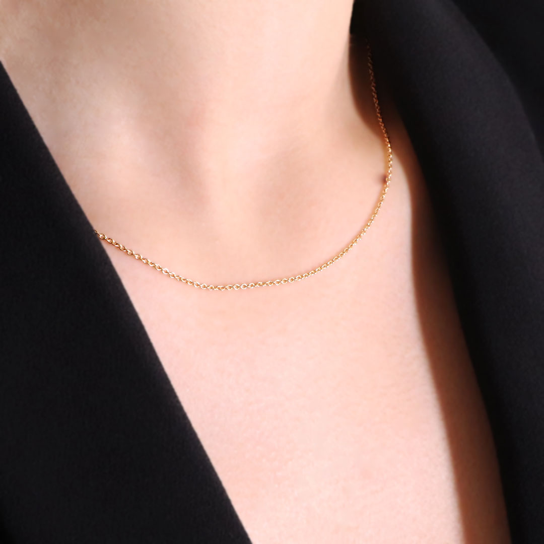 White Gold Round Cable 1.2mm Chain