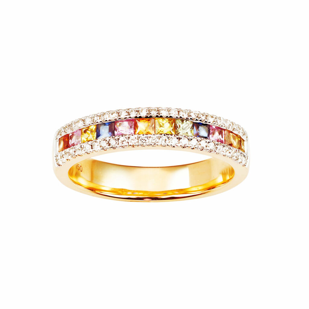 Multi-Coloured Sapphires Ring