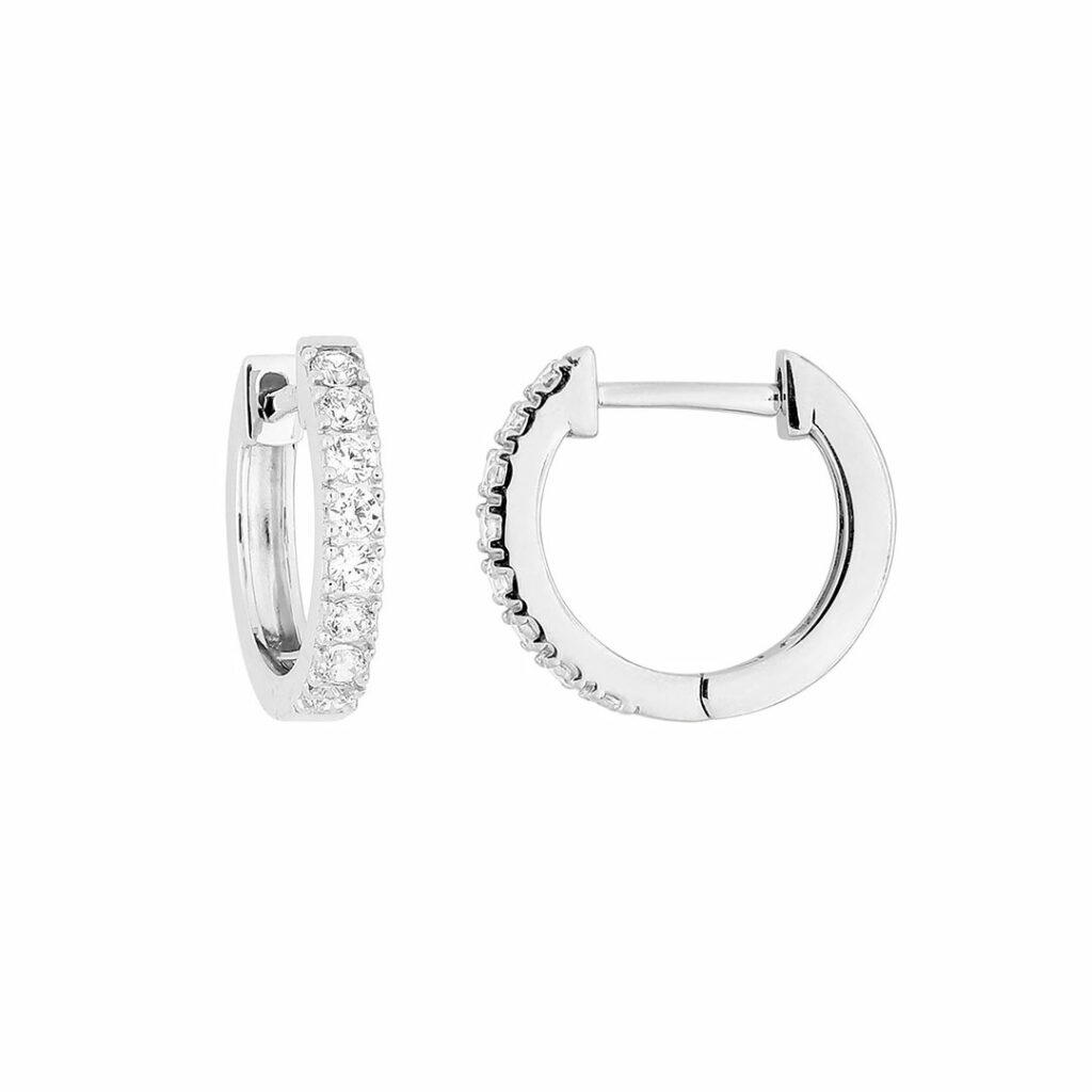 Small Diamond Hoop Earrings